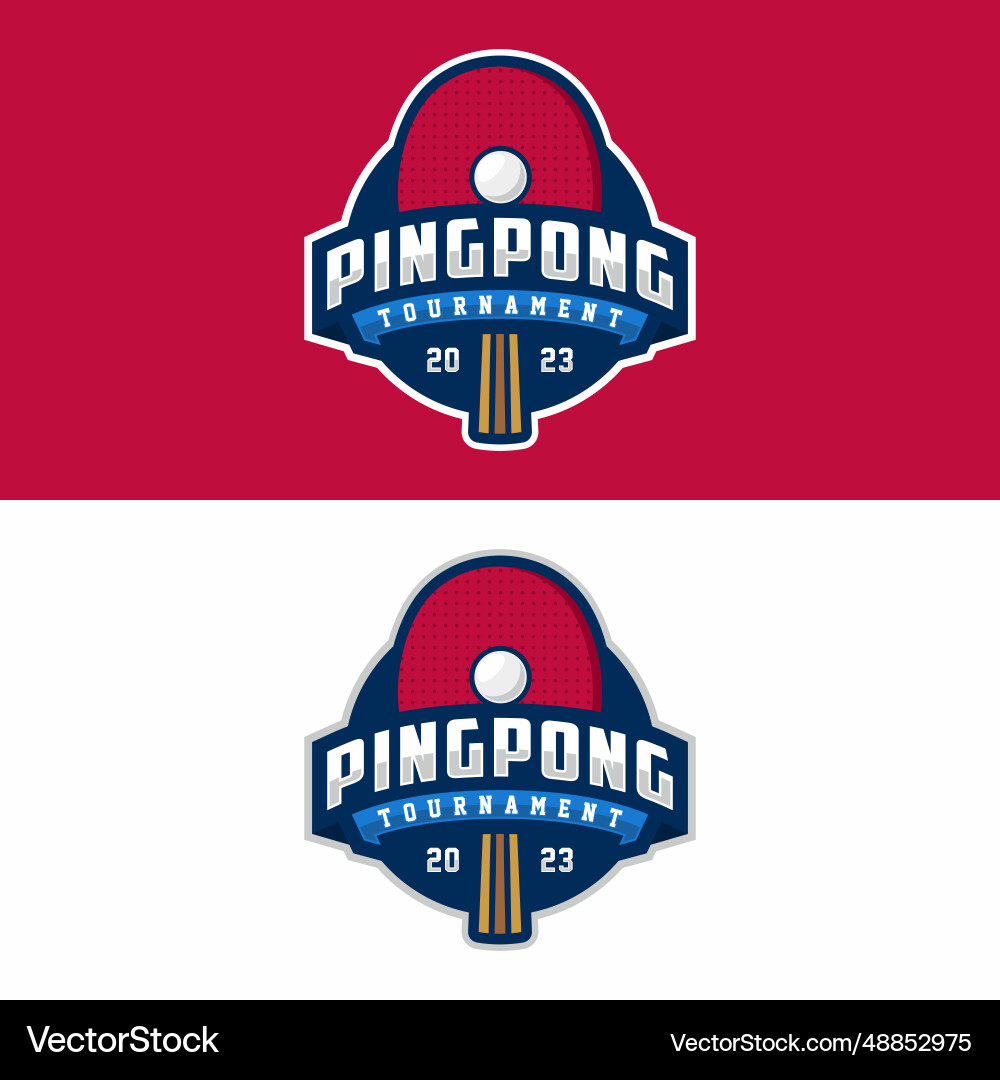 Ping pong sport logo design Royalty Free Vector Image