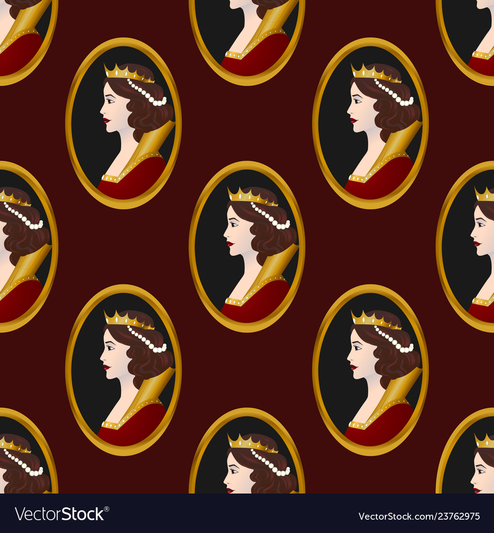 Queen seamless pattern Royalty Free Vector Image
