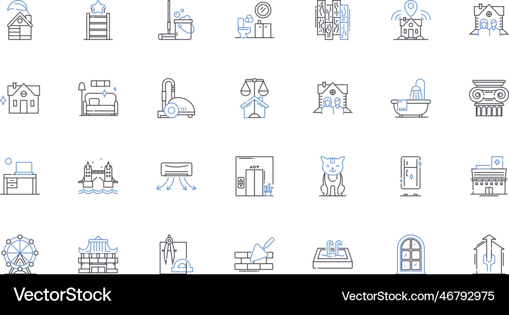 Renovation services line icons collection Vector Image