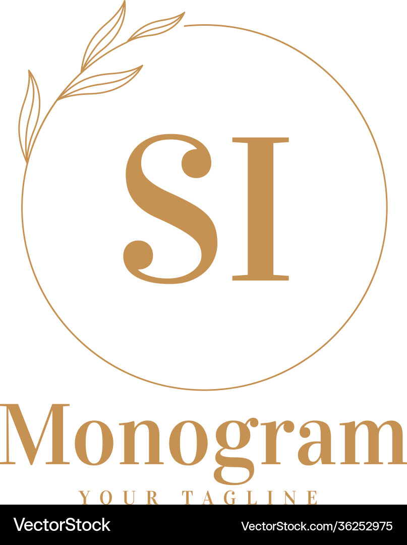 Si initial a logo design with feminine style Vector Image