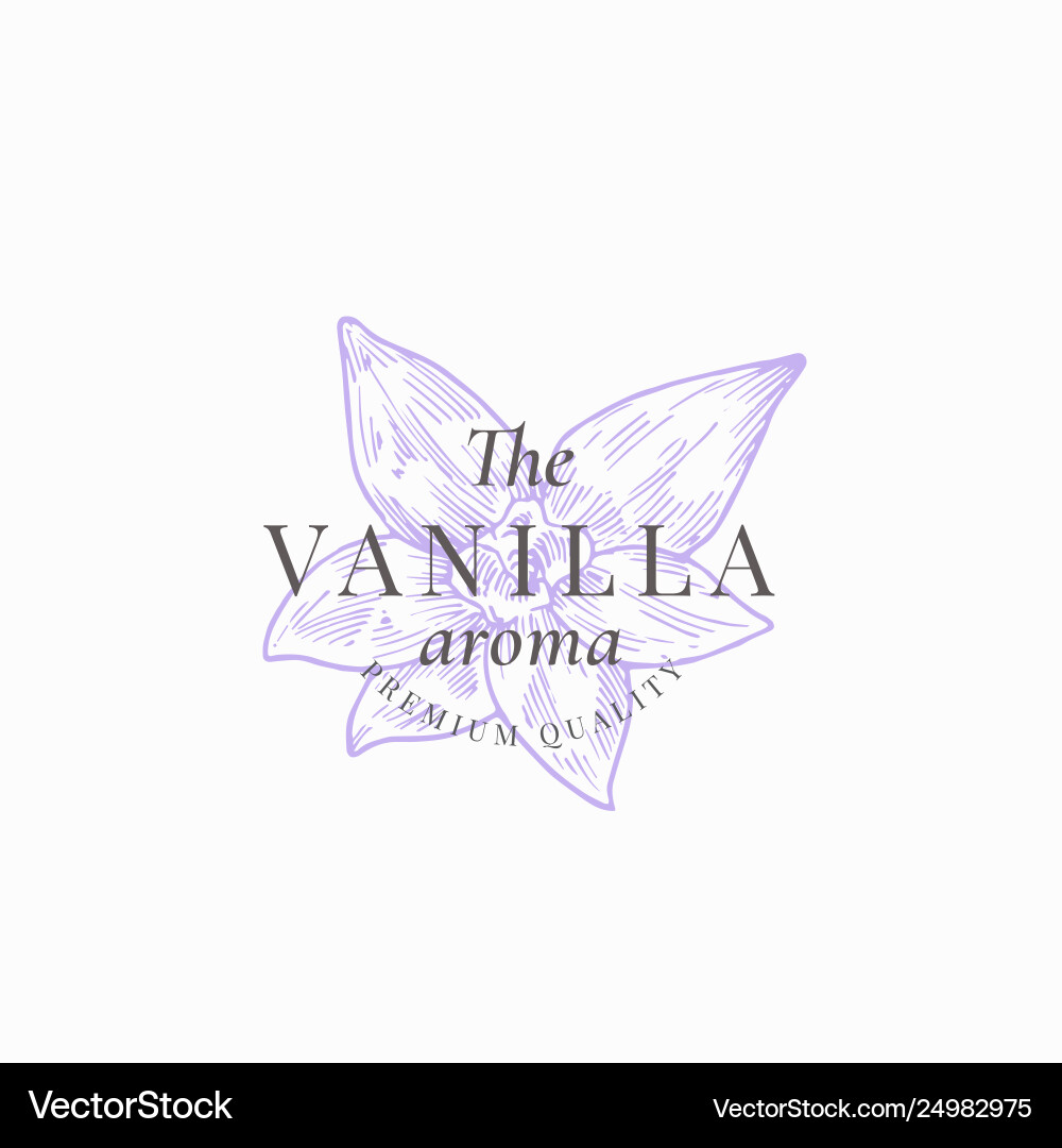 Vanilla aroma abstract sign symbol Royalty Free Vector Image