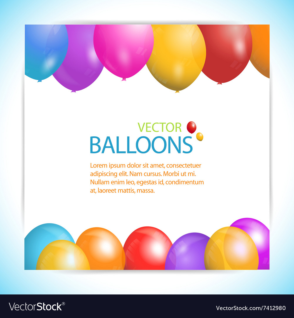 Balloon panel background Royalty Free Vector Image