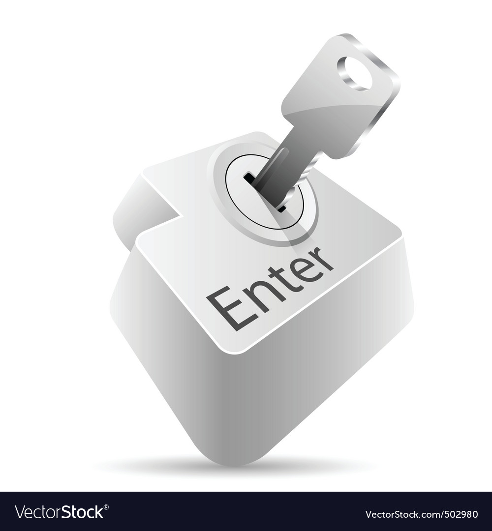 Computer folder with key Royalty Free Vector Image