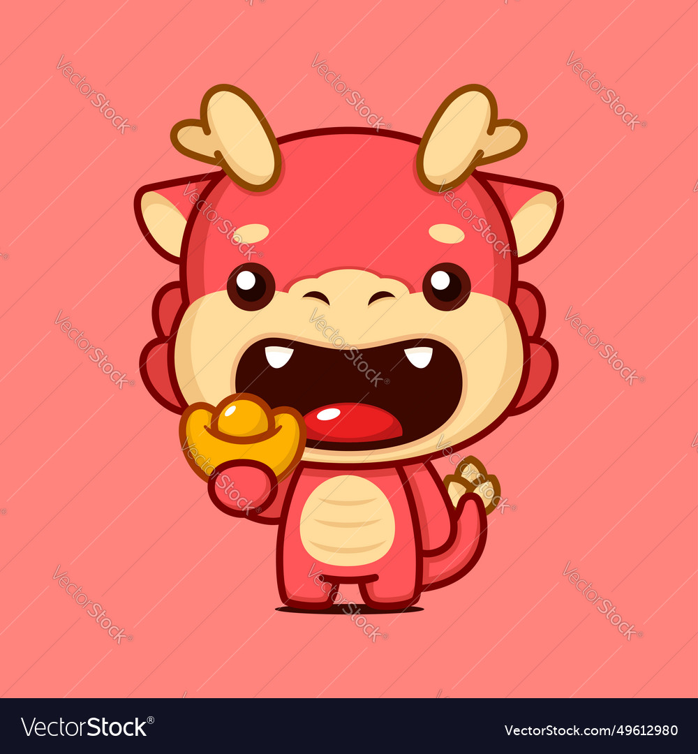 Cute chinese new year dragon zodiac cartoon Vector Image