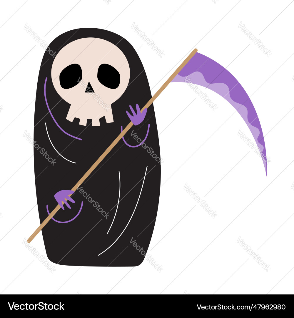Grim reaper halloween cartoon characters Vector Image