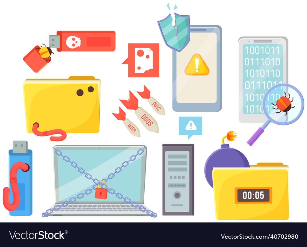 Hacker internet computer security technology flat Vector Image