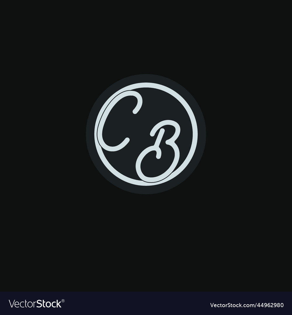 Initials cb logo monogram with simple circle line Vector Image