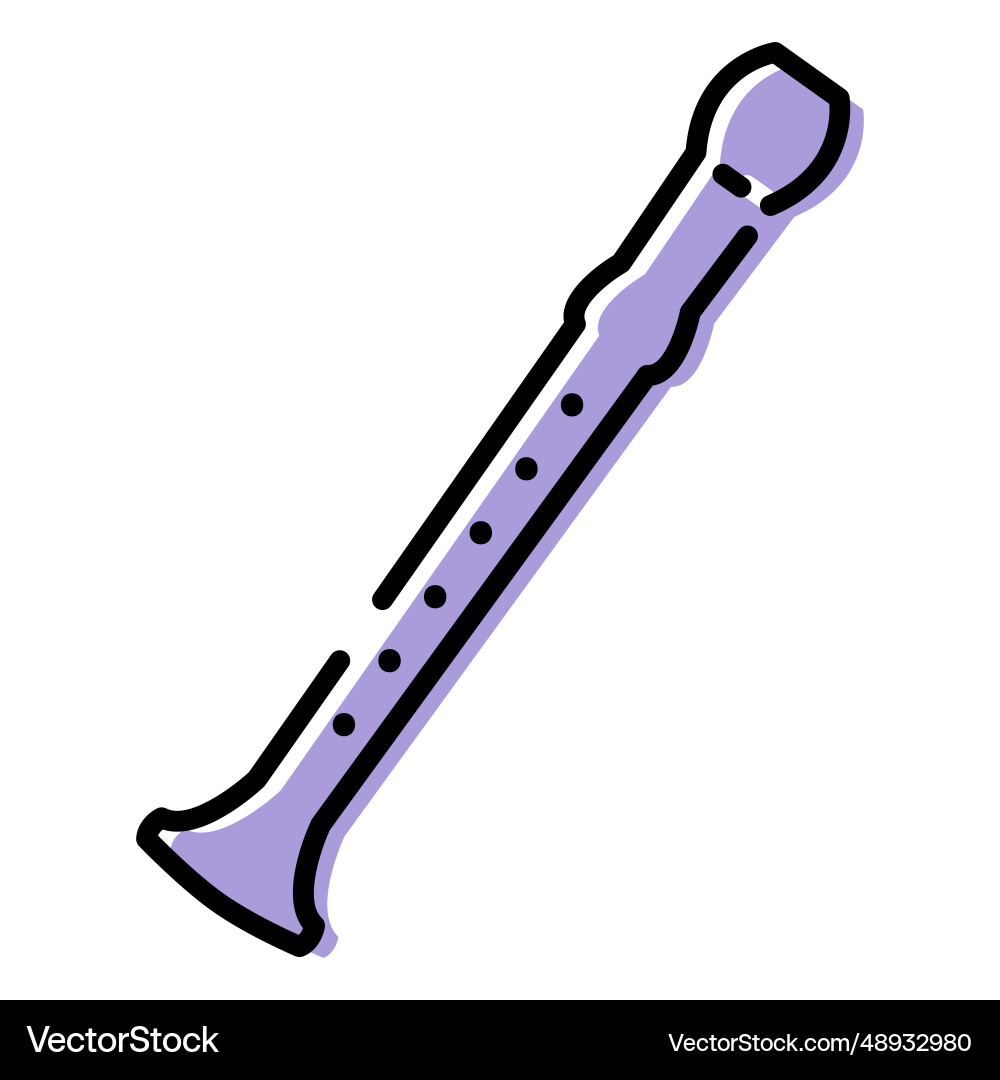 Music flute instrument icon Royalty Free Vector Image