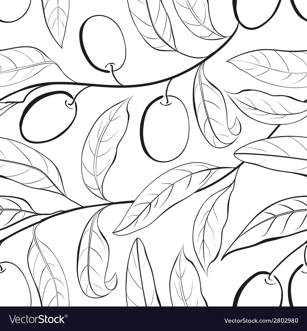 Olive seamless pattern Royalty Free Vector Image