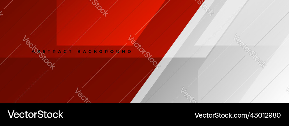 Red and white modern abstract wide banner Vector Image