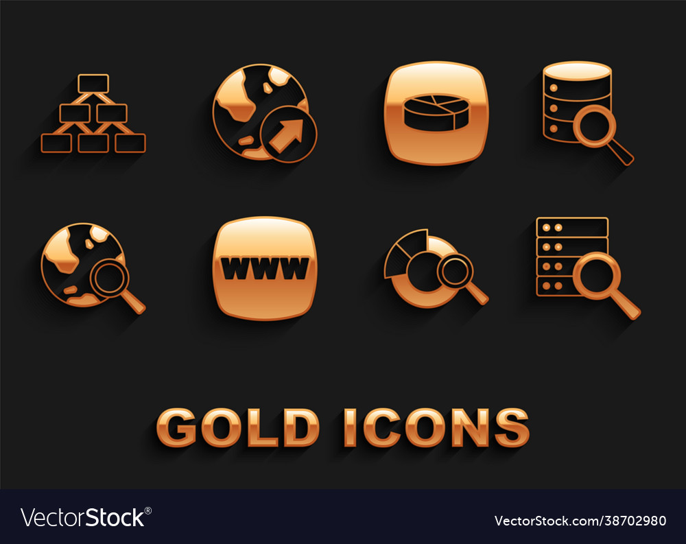 Set website template server search data analysis Vector Image