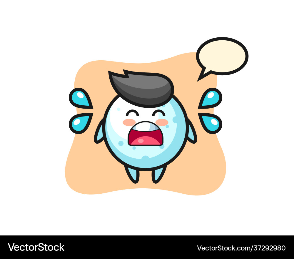 Snow ball cartoon with crying gesture Royalty Free Vector