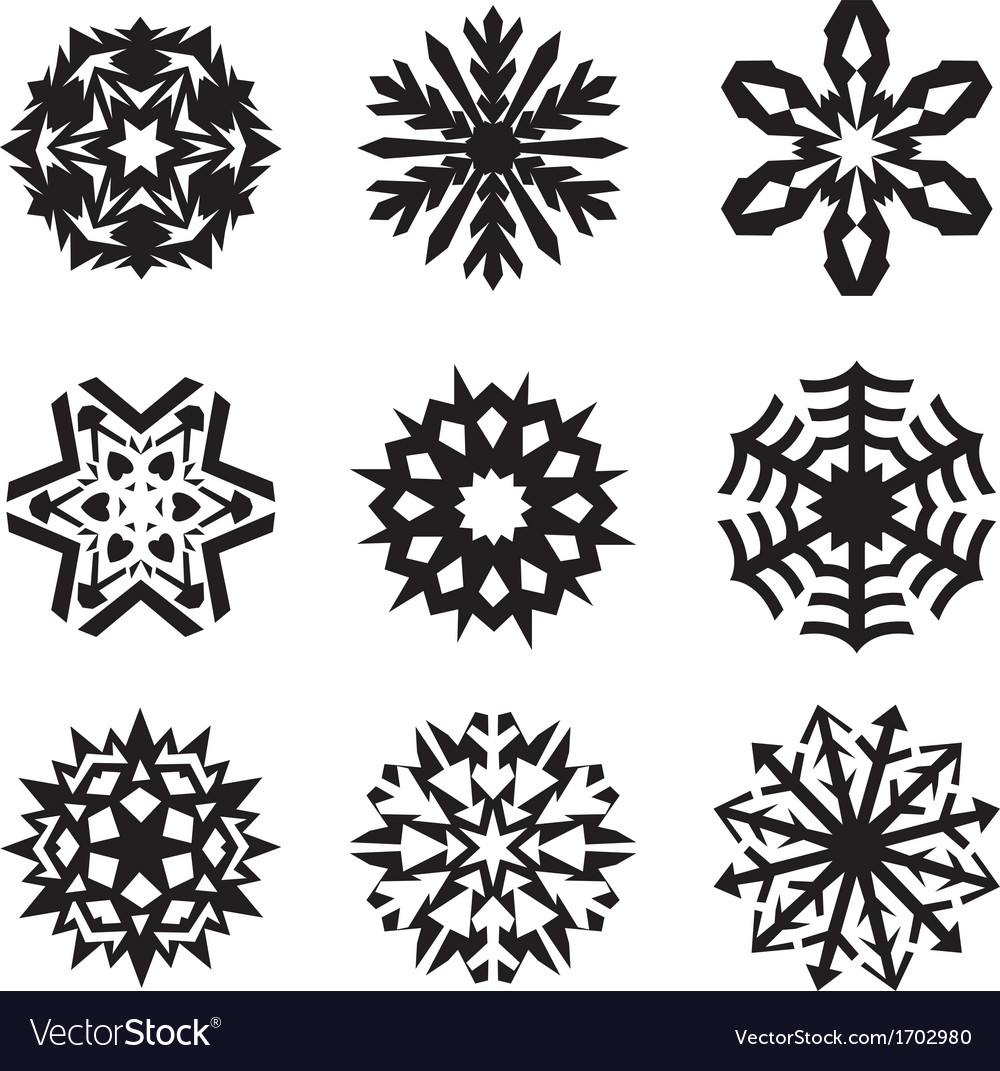 Snowflakes icon collection Royalty Free Vector Image