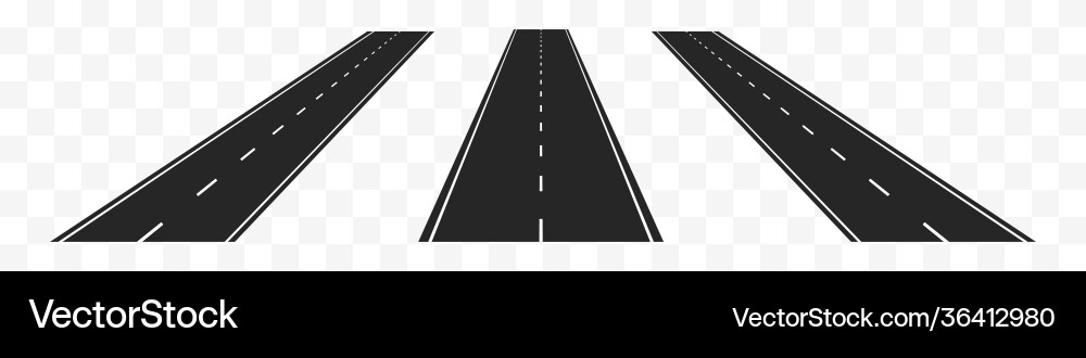 Straight highways black coil line asphalt Vector Image