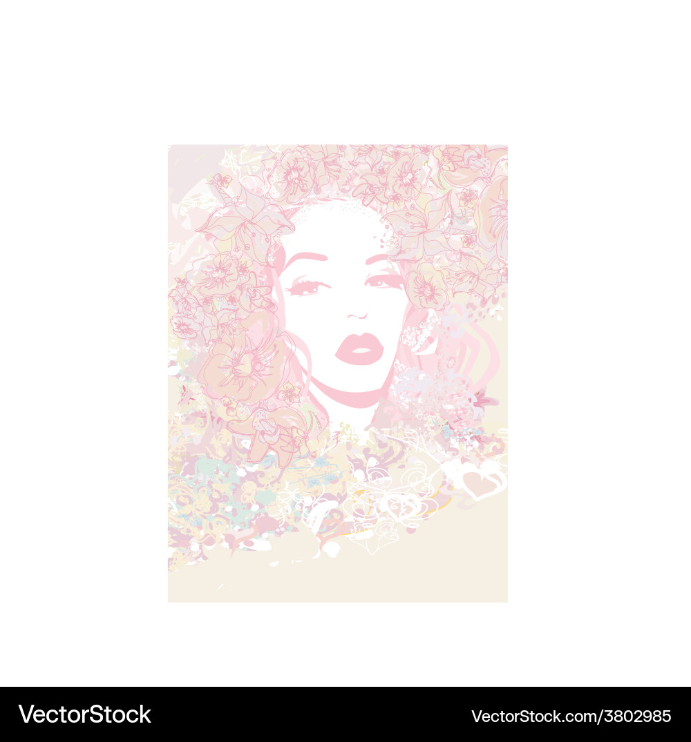 Abstract beautiful woman poster Royalty Free Vector Image
