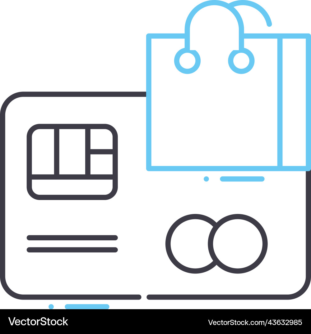 Cashless line icon outline symbol Royalty Free Vector Image