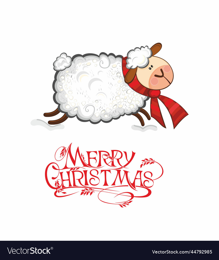 Christmas sheep Royalty Free Vector Image - VectorStock