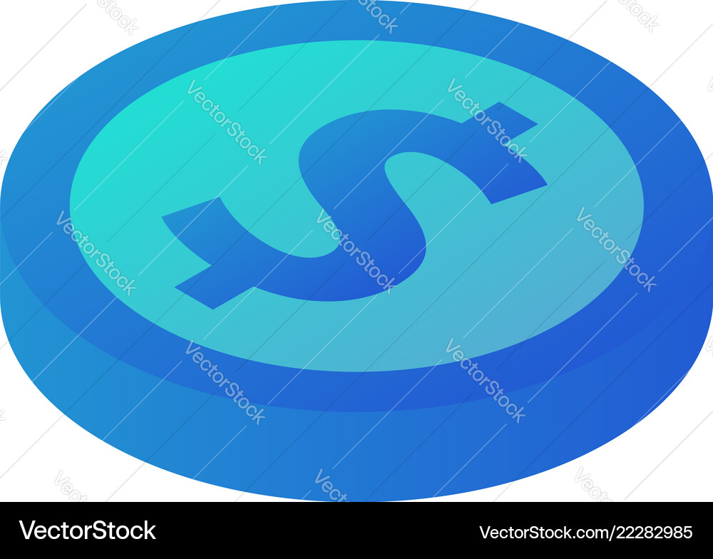 Coin icon isometric style Royalty Free Vector Image