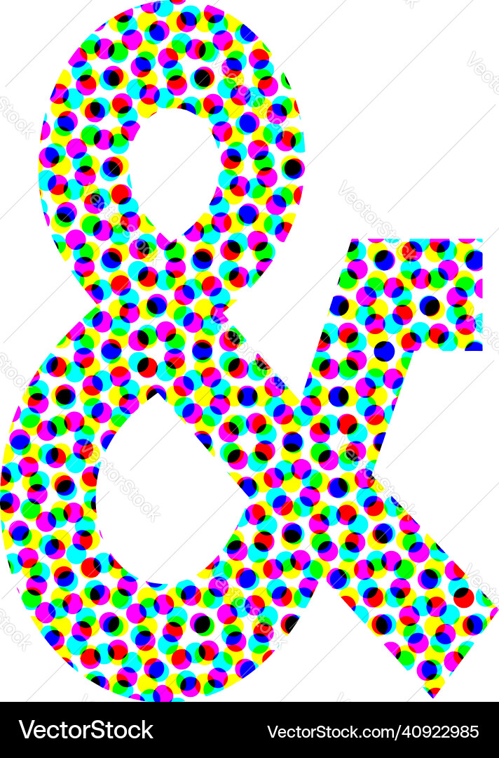 Colorful halftone font design symbol Royalty Free Vector