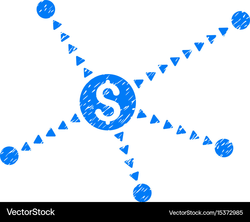 Dotted financial links grunge icon Royalty Free Vector Image