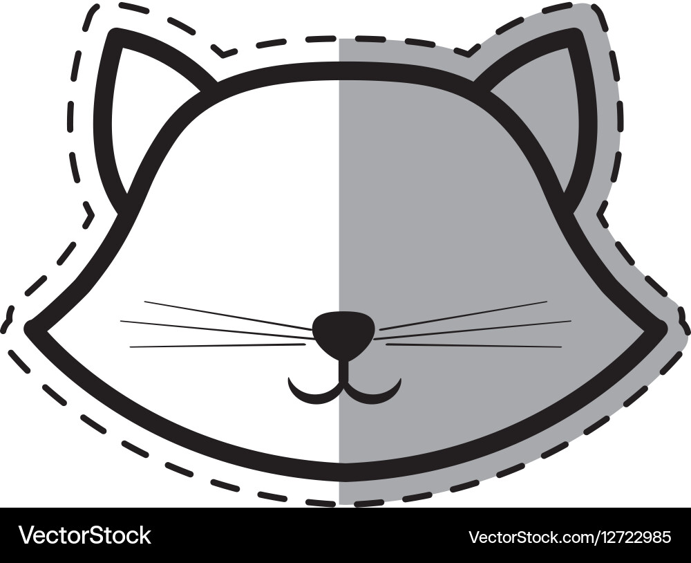 Face cat breed animal mammal dot line shadow Vector Image