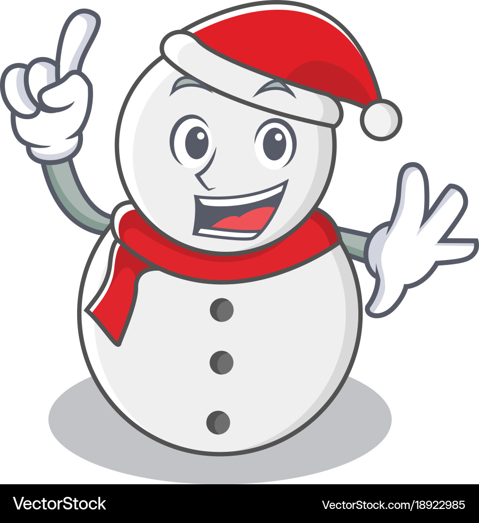 Finger snowman character cartoon style Royalty Free Vector