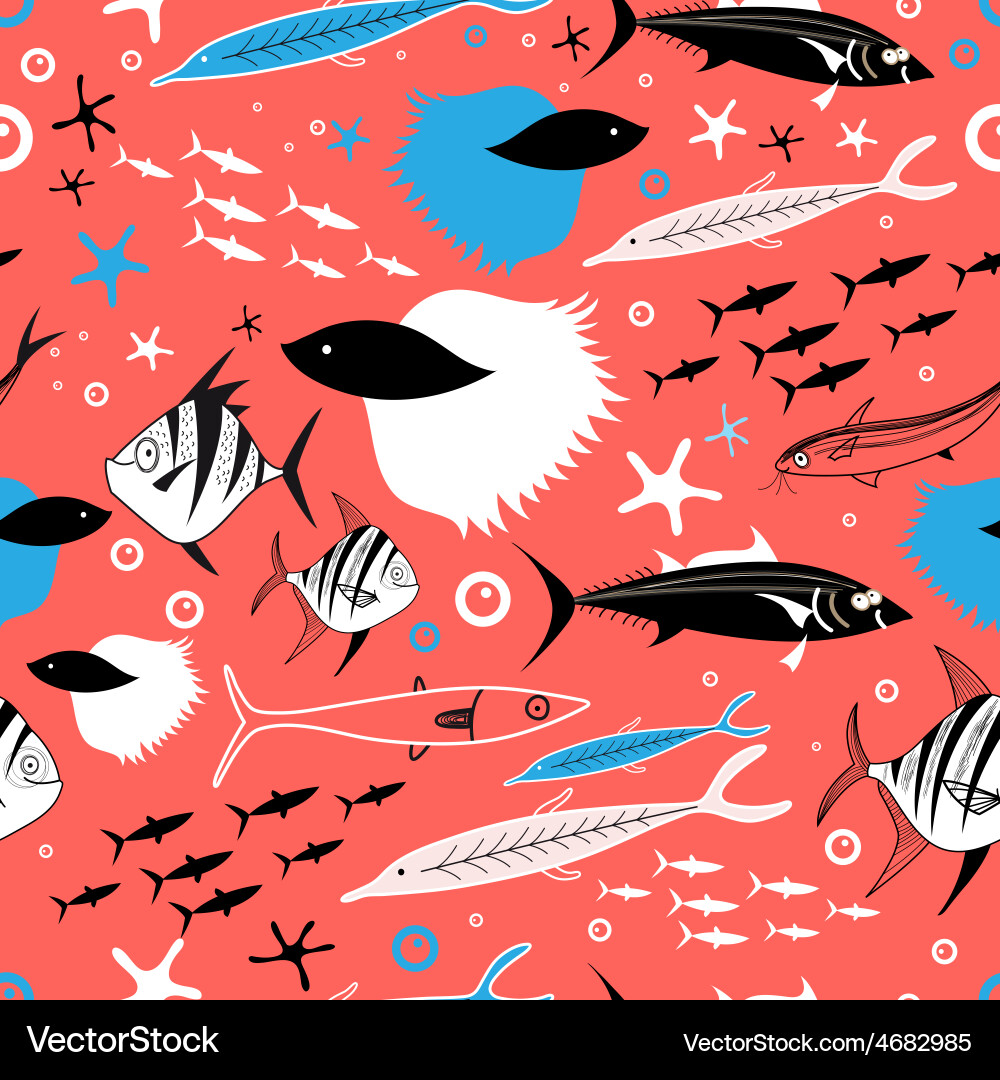 Fish pattern Royalty Free Vector Image - VectorStock