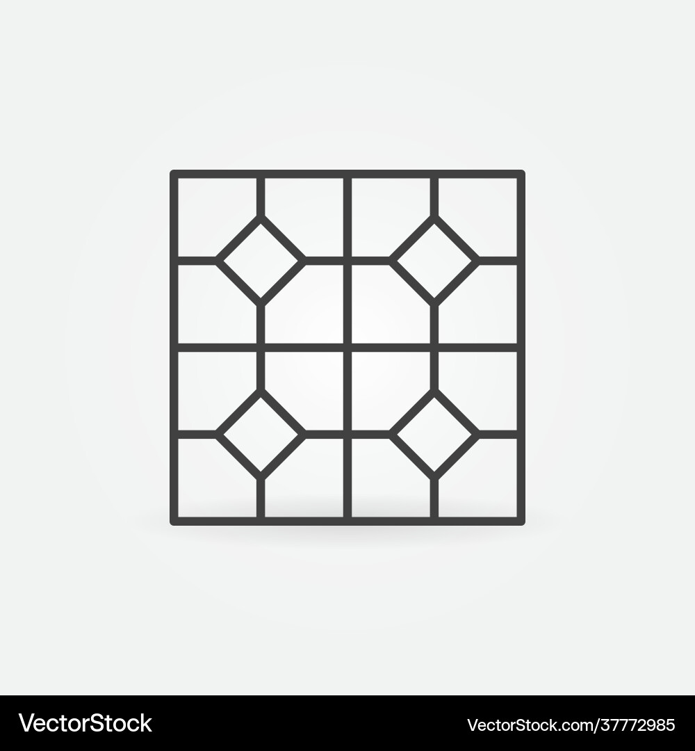 Floor tile outline concept icon or symbol Vector Image