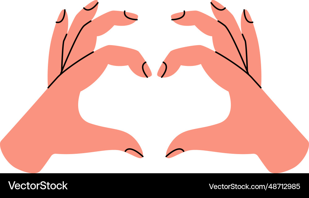 Hands making heart sign old school tattoo Vector Image