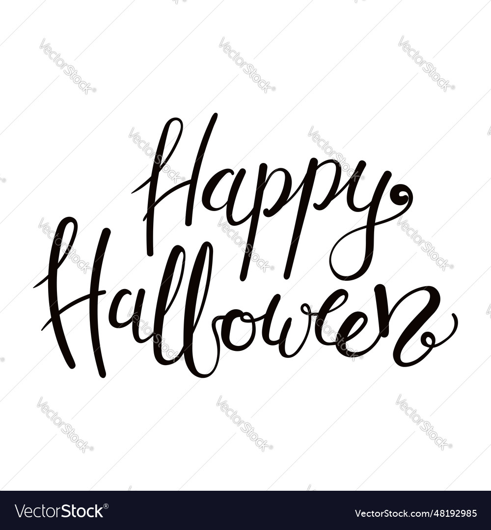 Happy halloween handwritten typography quote Vector Image