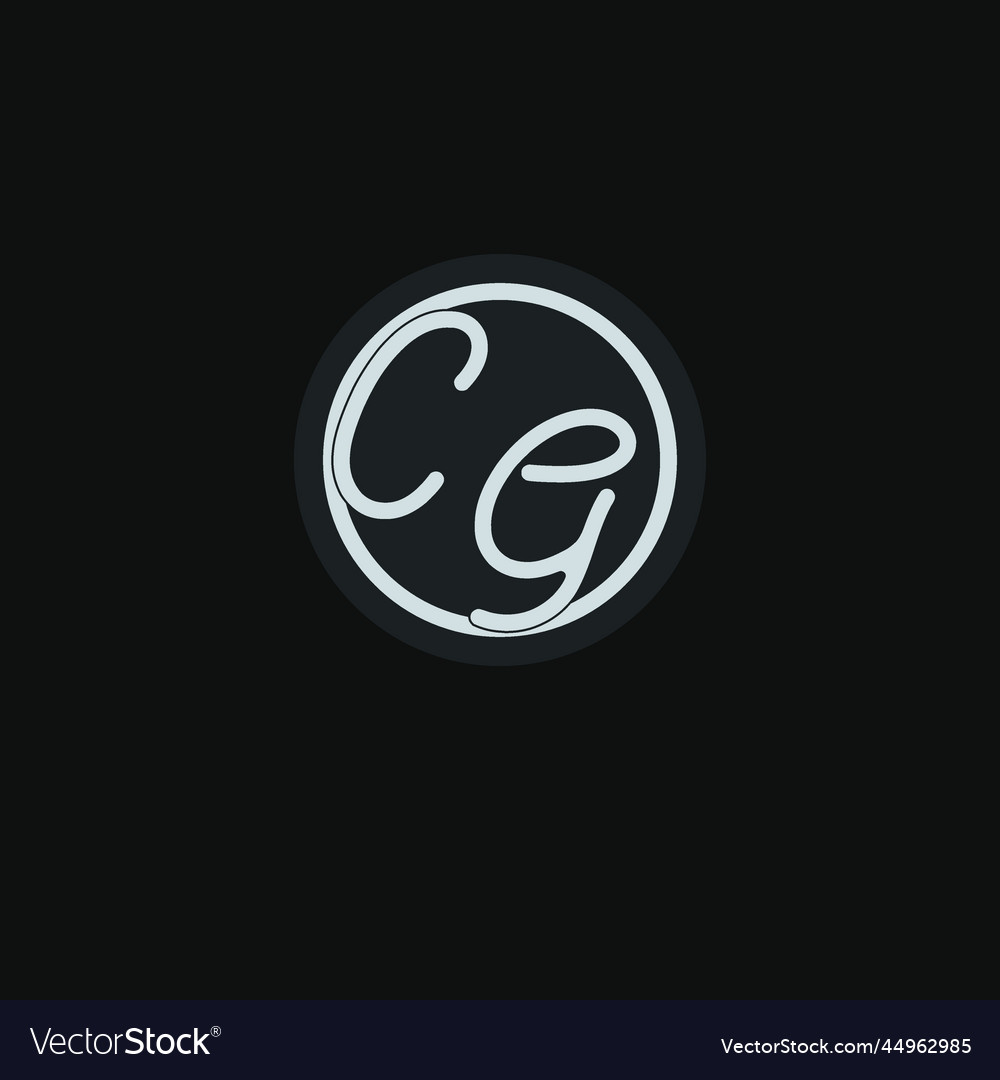 Initials cg logo monogram with simple circle line Vector Image