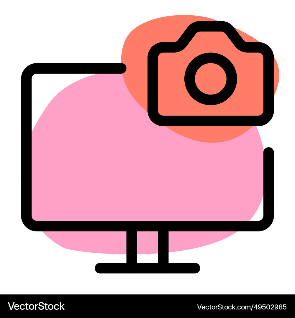 Integrated camera on a computer monitor Royalty Free Vector