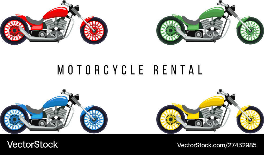 Motorcycle rental service banner flat template Vector Image