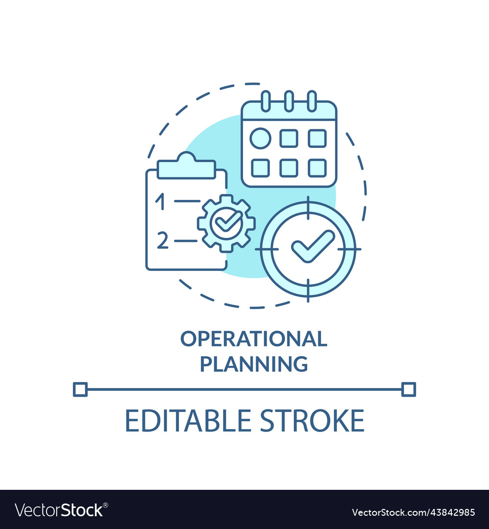 Operational planning turquoise concept icon Vector Image Operational planning turquoise concept icon Vector Image