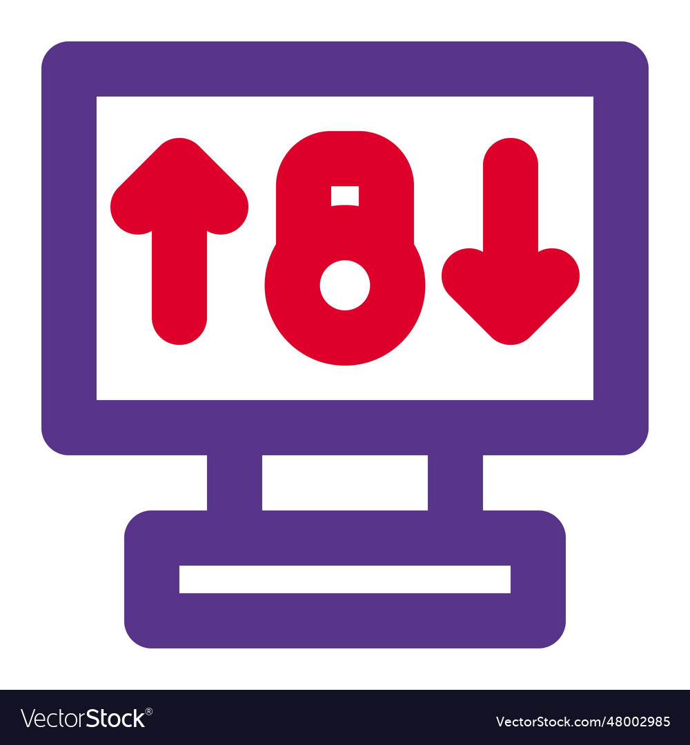 Ransomware hacking the desktop system encryption Vector Image