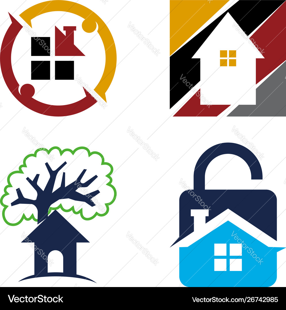 Real estate home property design template set Vector Image