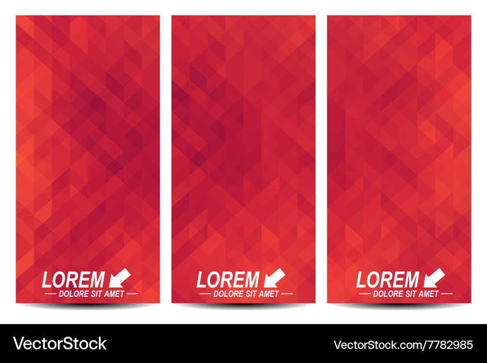 Red set of flyers background with Royalty Free Vector Image