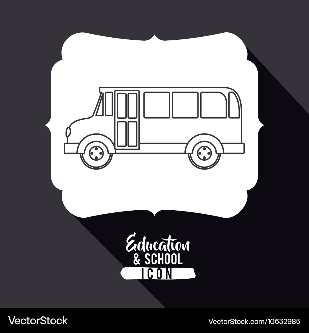 School bus inside frame design Royalty Free Vector Image