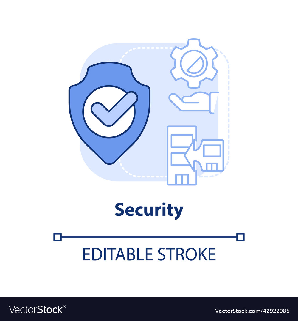 Security light blue concept icon Royalty Free Vector Image