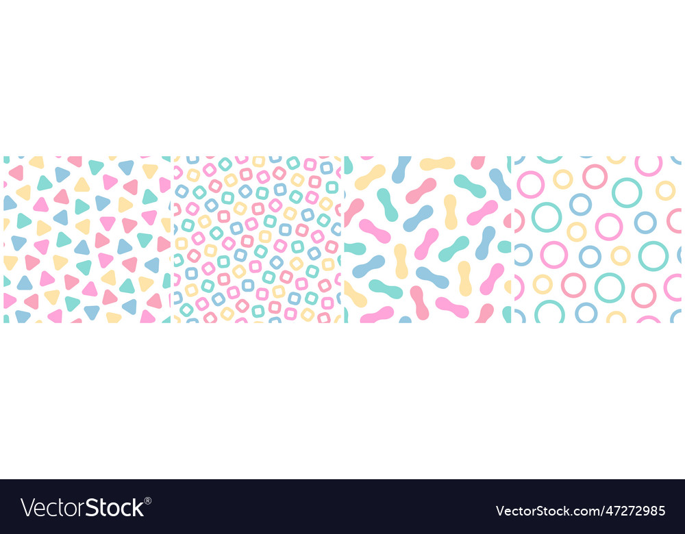 Set of bright seamless patterns Royalty Free Vector Image