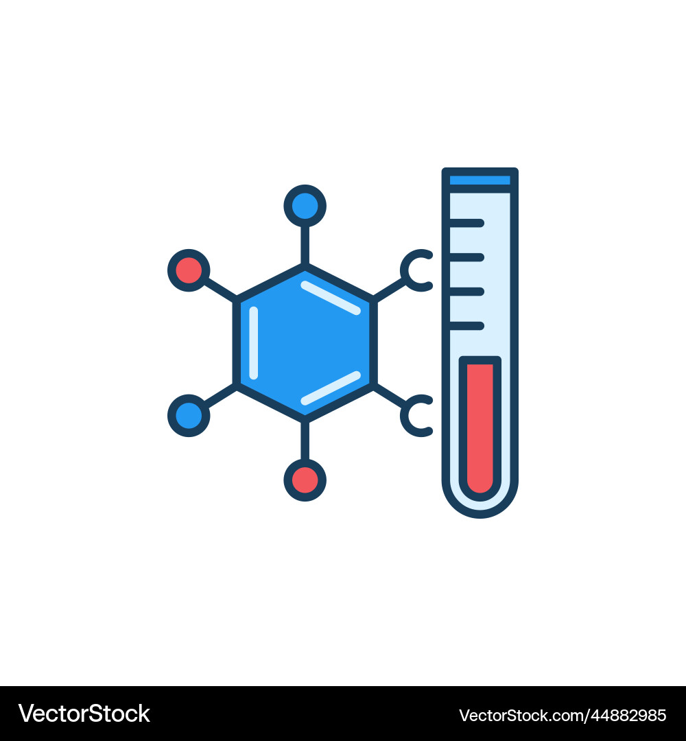 Test tube and chemical hexagonal formula concept Vector Image