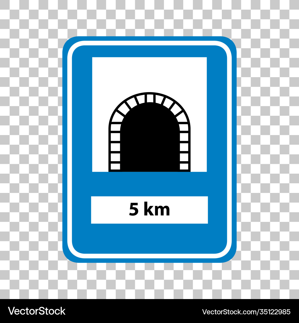 Tunnel sign isolated on transparent background Vector Image