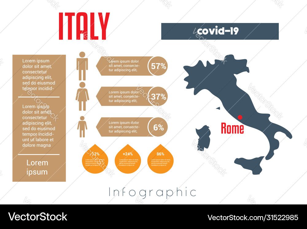 Universal template for infographics with italy Vector Image