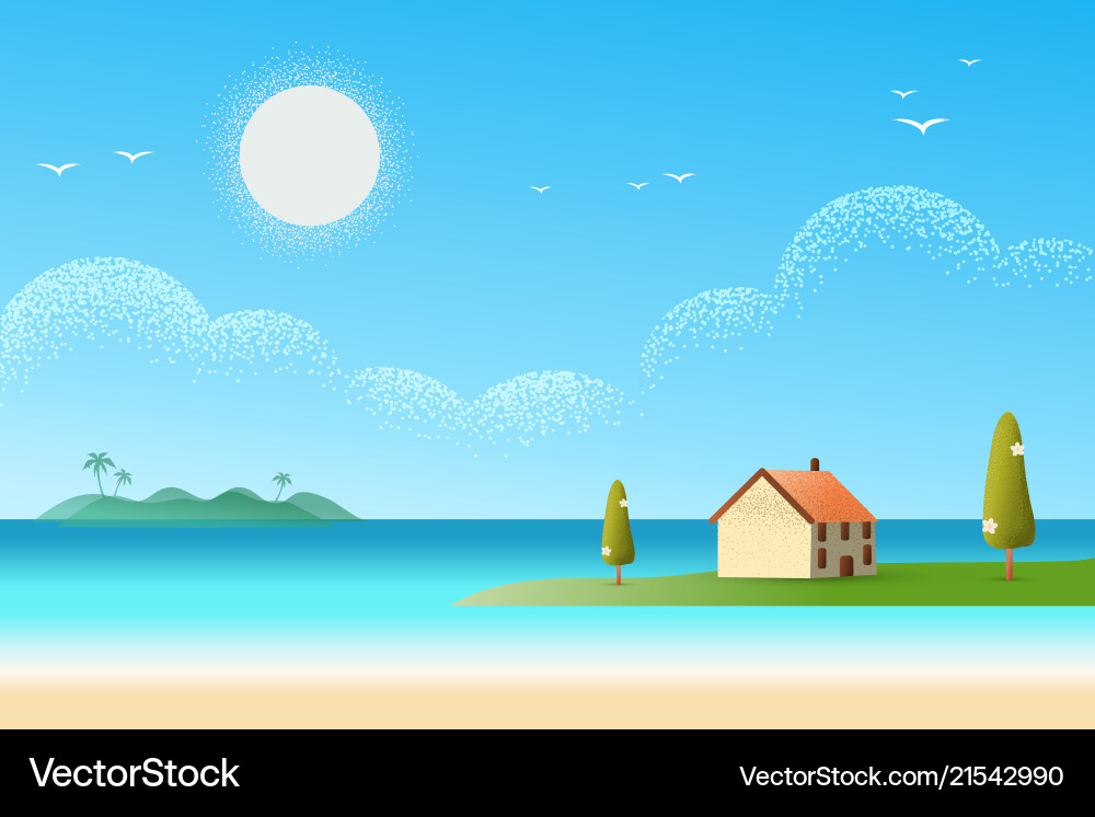 A relaxing vacation house at beach Royalty Free Vector Image