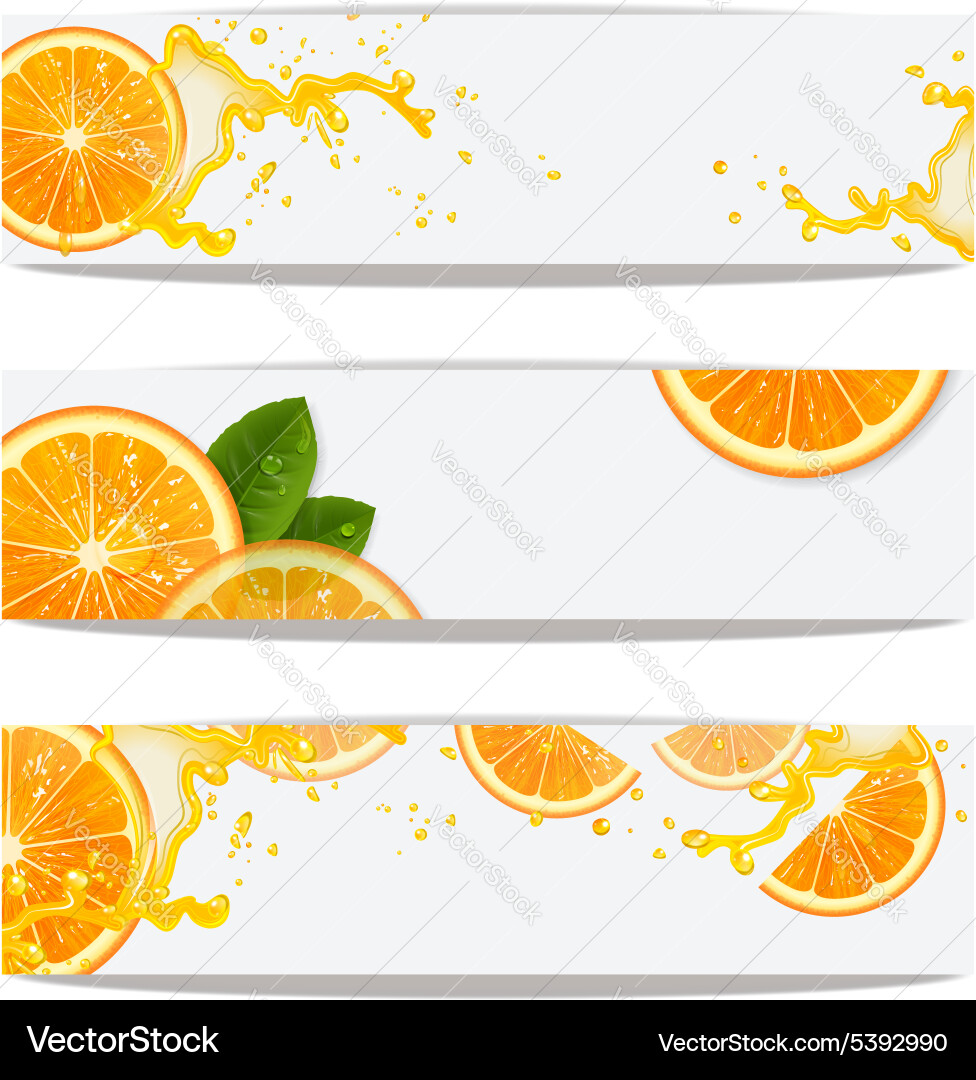 Banners with background of oranges Royalty Free Vector Image