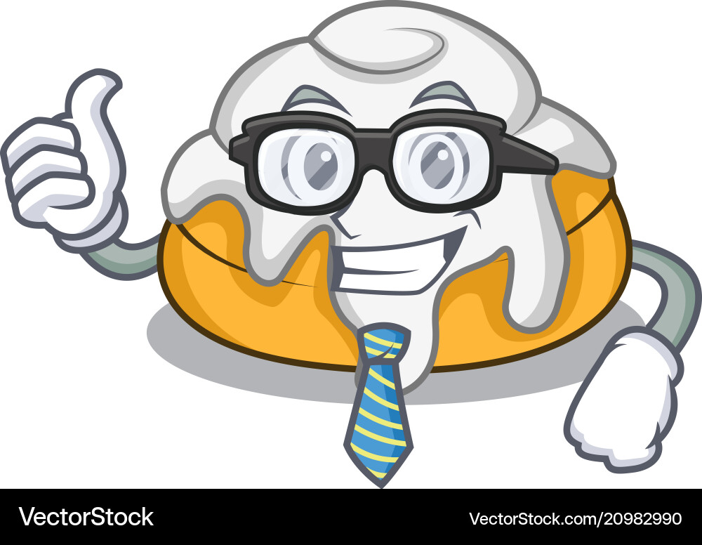 Businessman cinnamon roll character cartoon Vector Image
