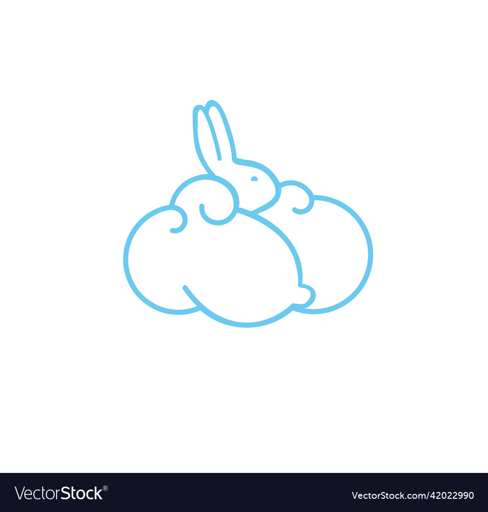 Cloud with bunny Royalty Free Vector Image - VectorStock