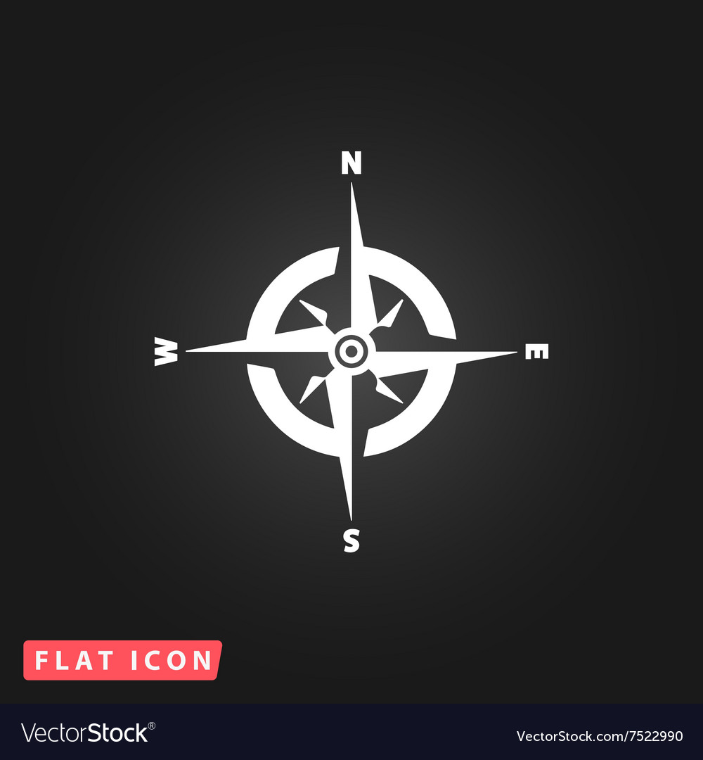 Compass flat icon Royalty Free Vector Image - VectorStock