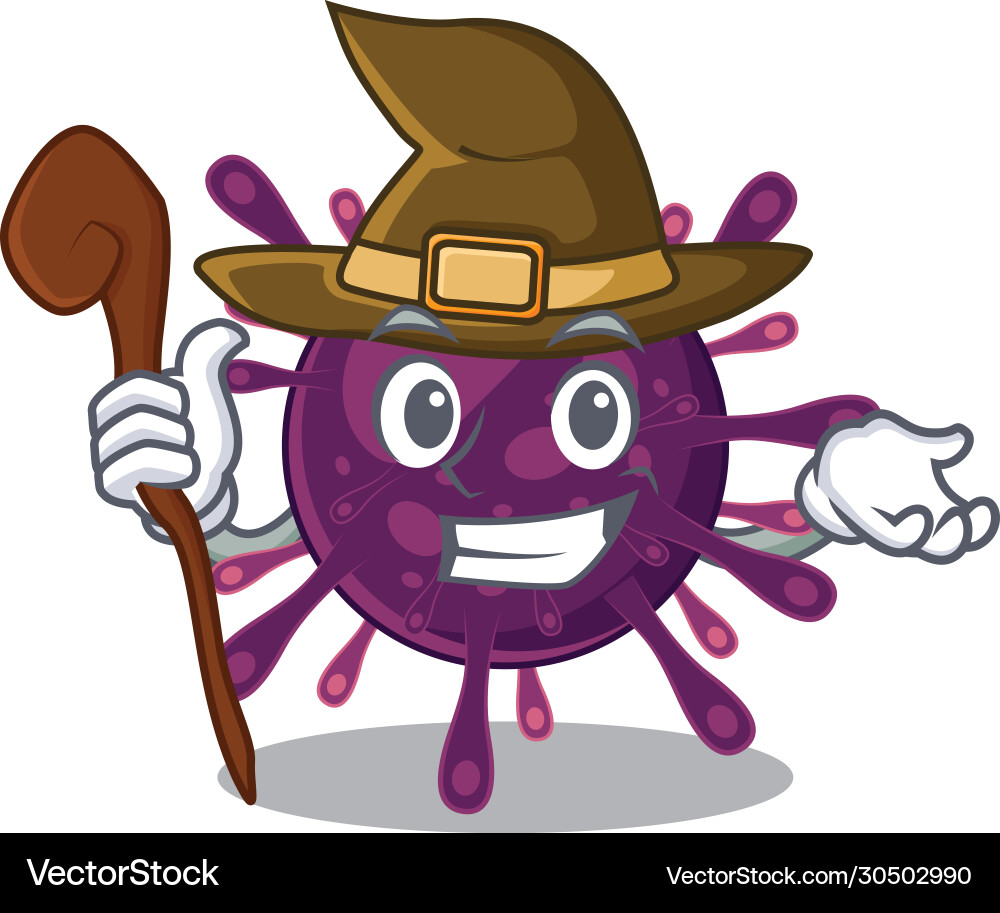 Cute and sneaky witch coronavirus kidney failure Vector Image