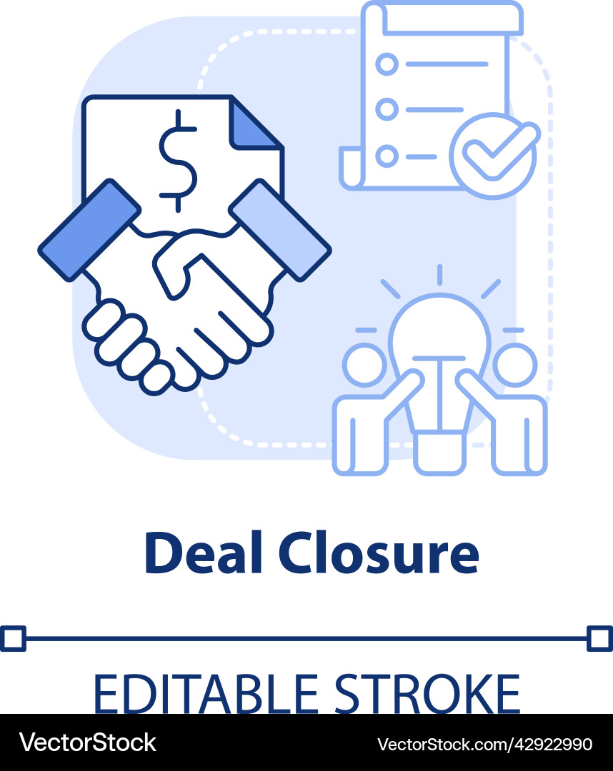 Deal closure light blue concept icon Royalty Free Vector